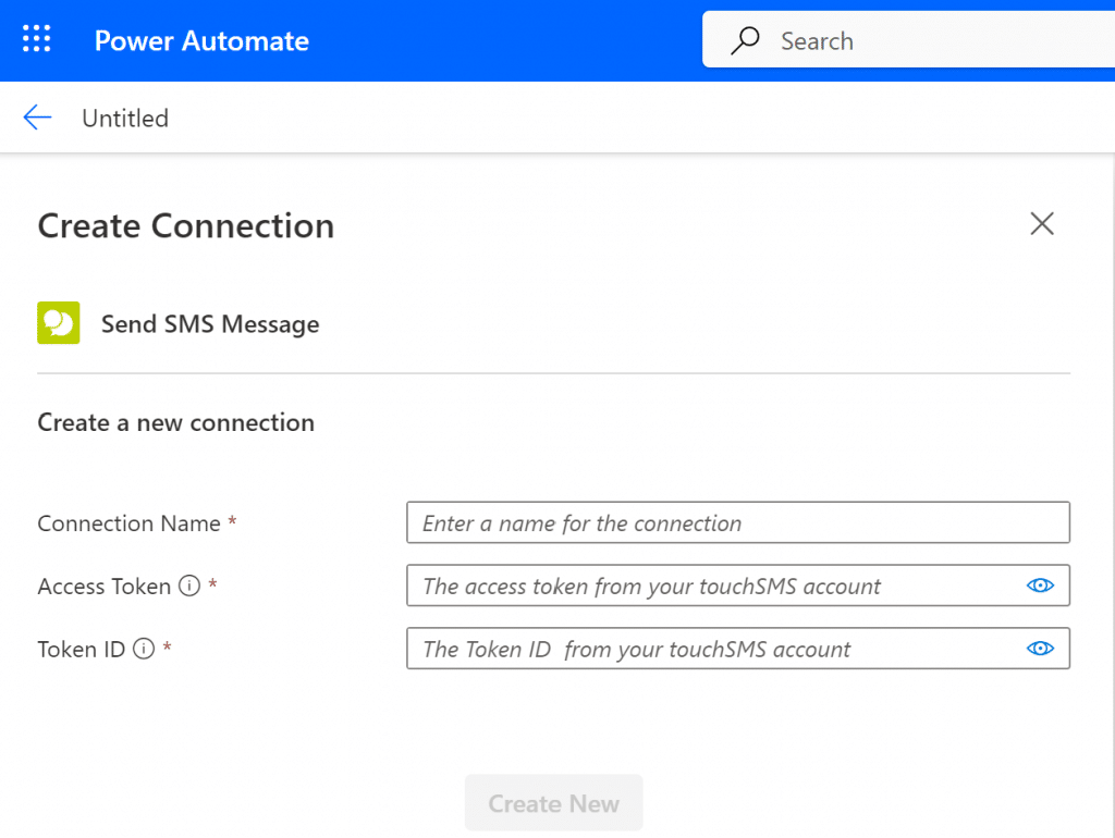 Power Automate - touchSMS